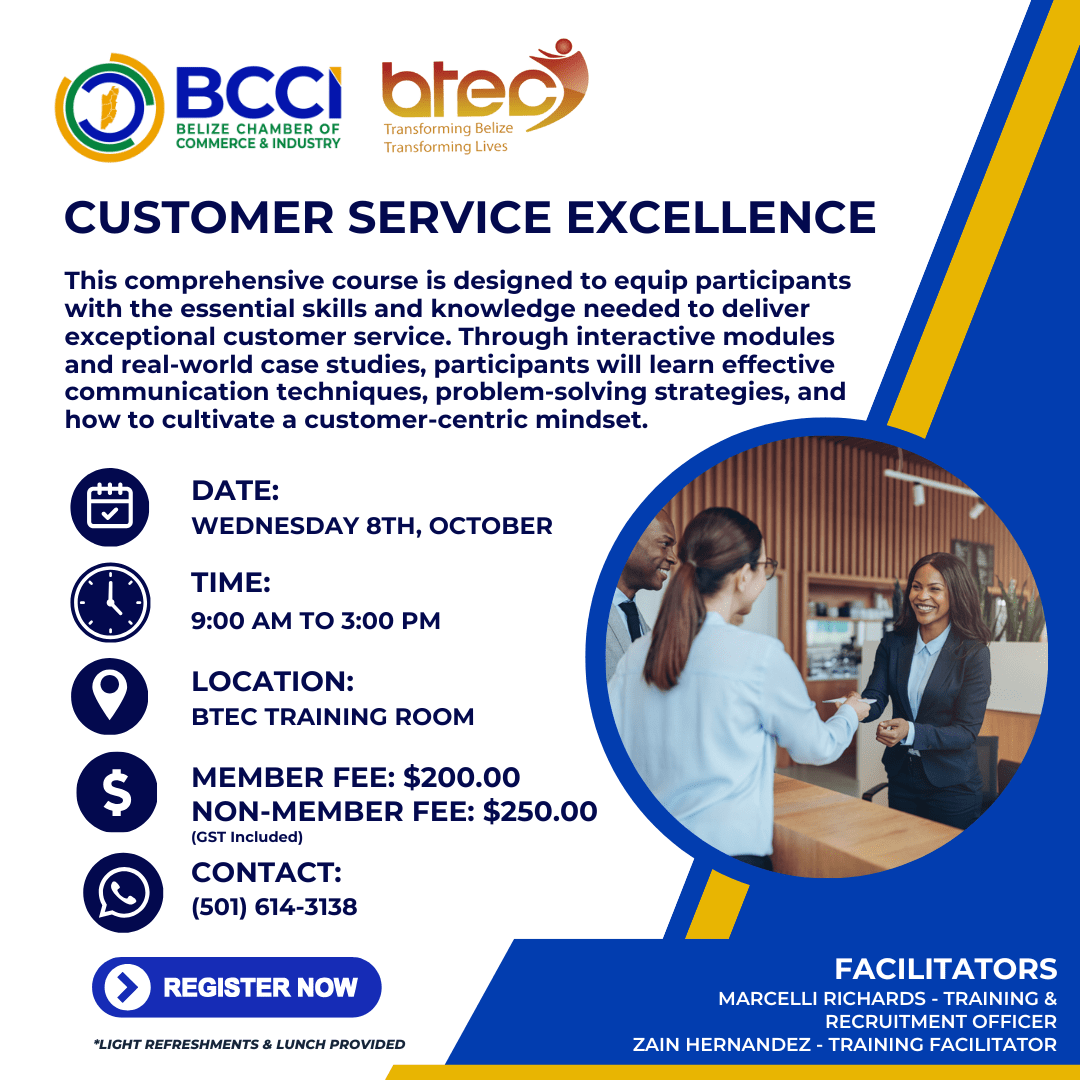 BTEC- Customer Service Excellence - Belize Chamber of Commerce and Industry