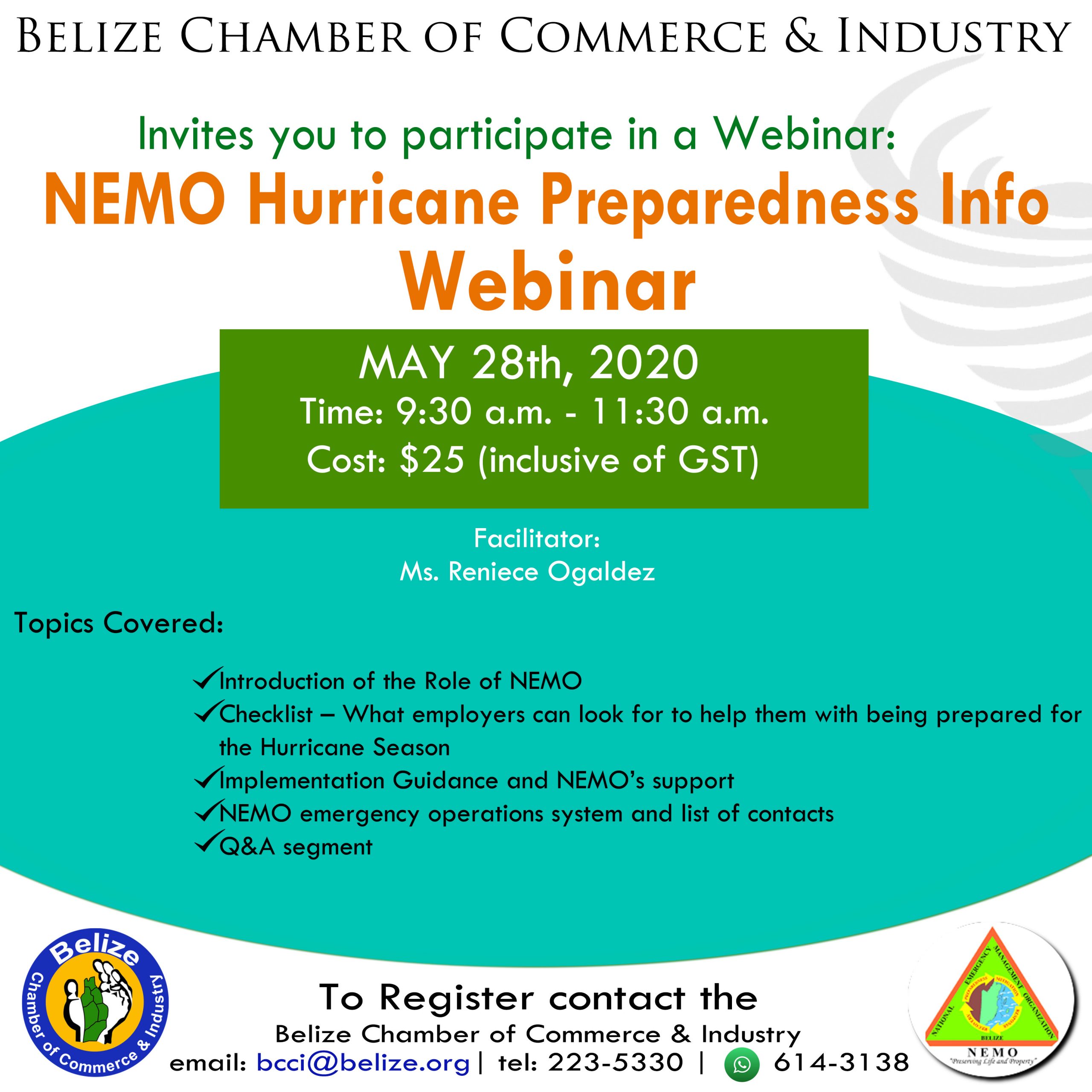 NEMO Hurricane Preparedness Info Webinar - Belize Chamber of Commerce ...
