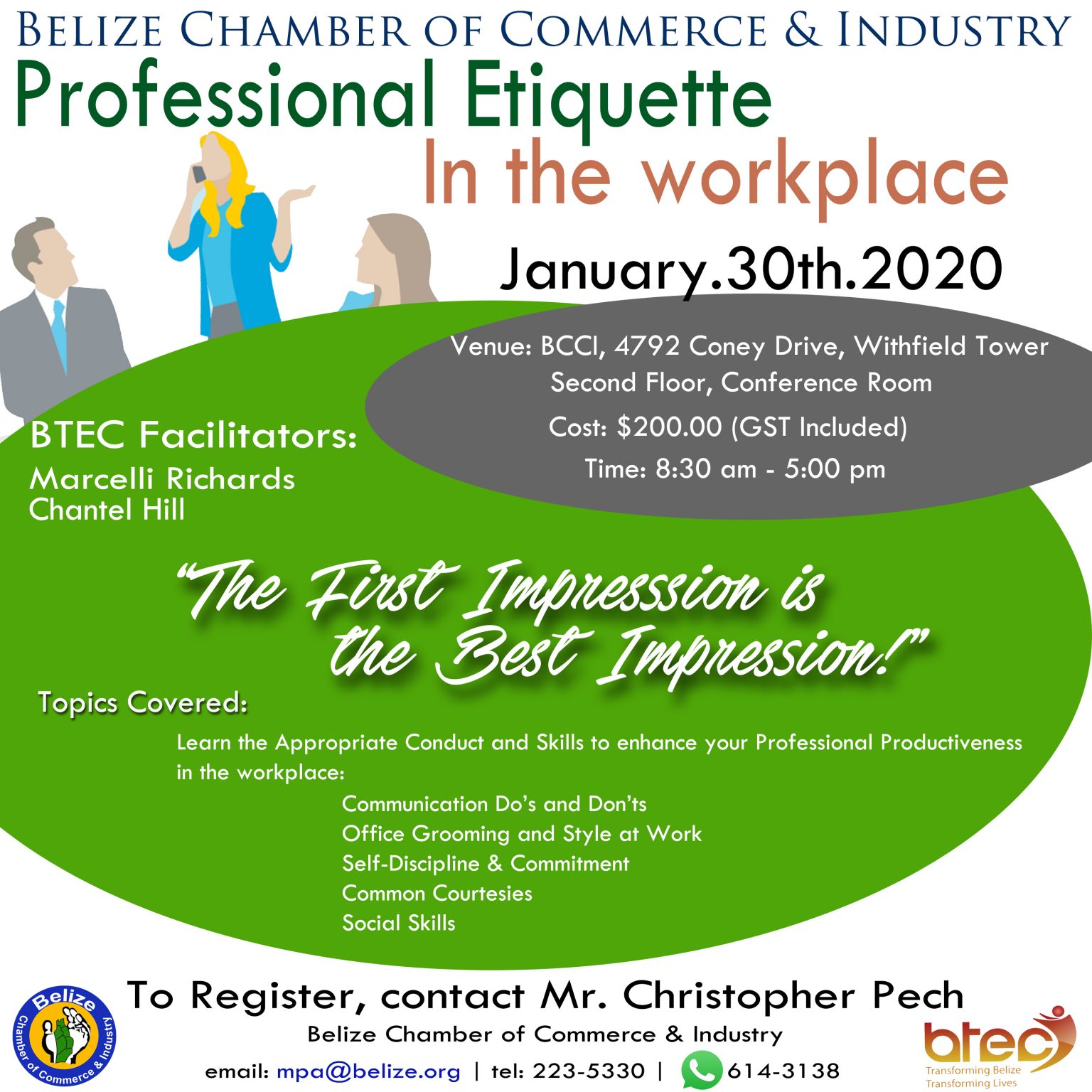Professional Etiquette Workshop - Belize Chamber of Commerce and Industry