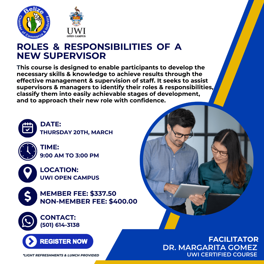 UWI- Roles and Responsibilities of a New Supervisor Training - Belize ...